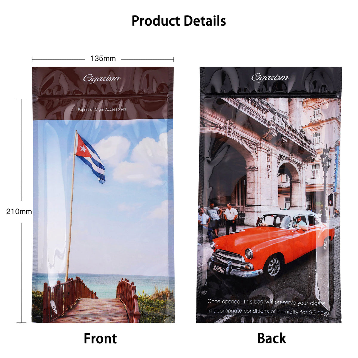 (Pack of 10) Cigar Humidity Zip Lock Bag Cigar Humidor, Cuban Style Ci ...