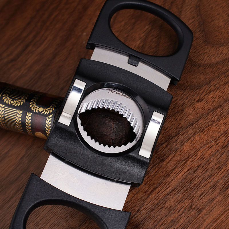 CIGARISM Plastics Large Ring Straight-Cut Cigar Cutter (Black)